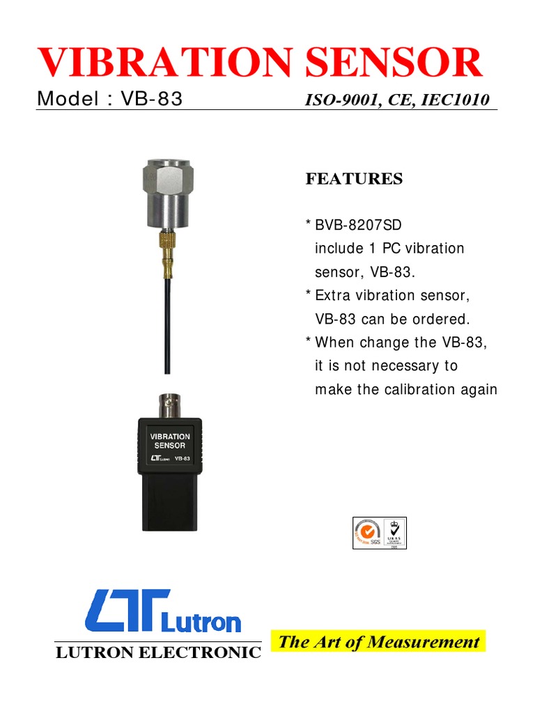 Vibration Sensor: Model: VB-83 | PDF | Personal Computers | Office Equipment