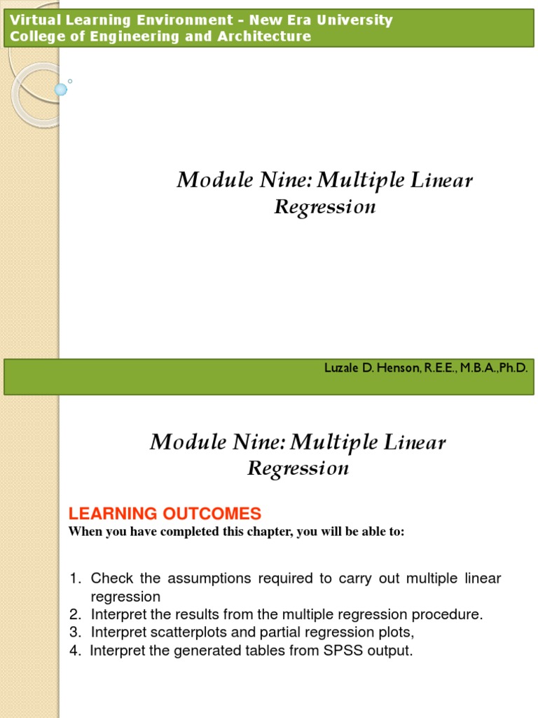 8multiple Linear Regression | PDF | Regression Analysis | Correlation And Dependence