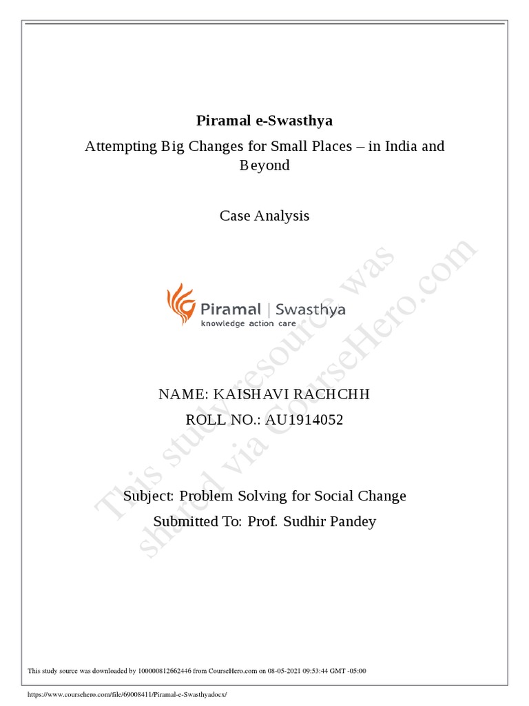 Piramal e Swasthya | PDF | Health Care | Medicine