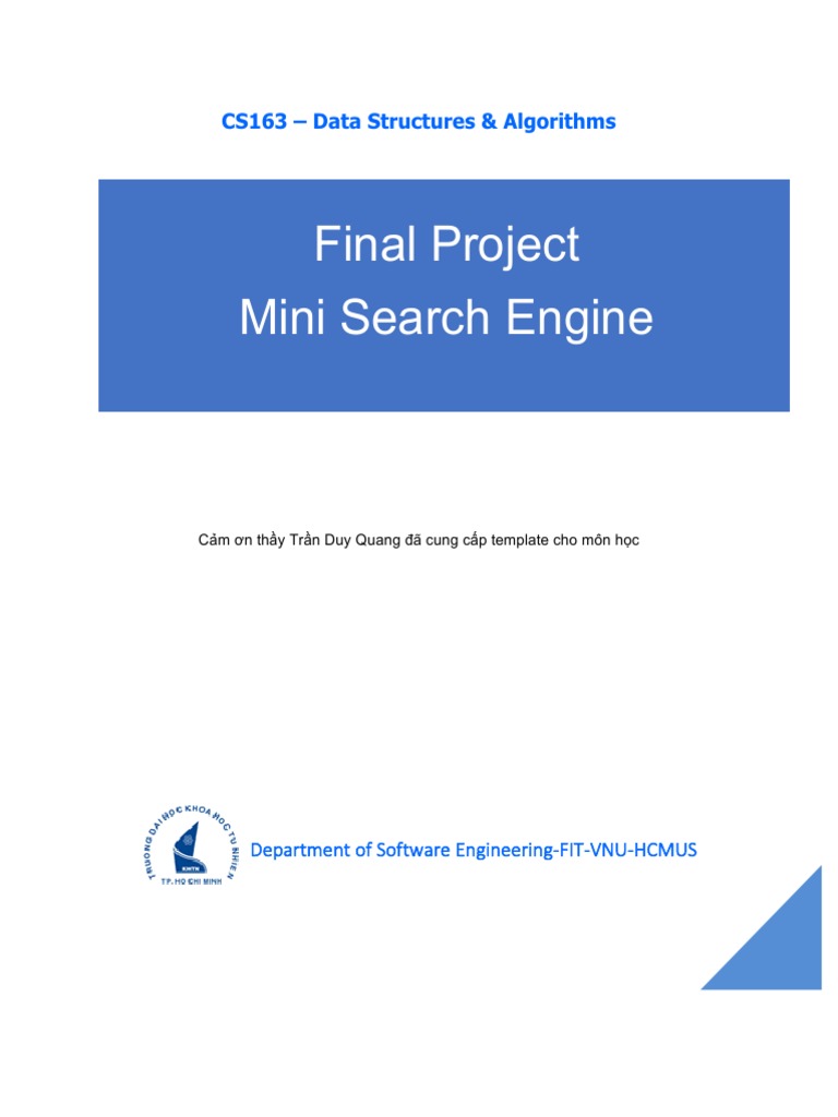 Final Project Mini Search Engine: CS163 - Data Structures & Algorithms | PDF | Information ...