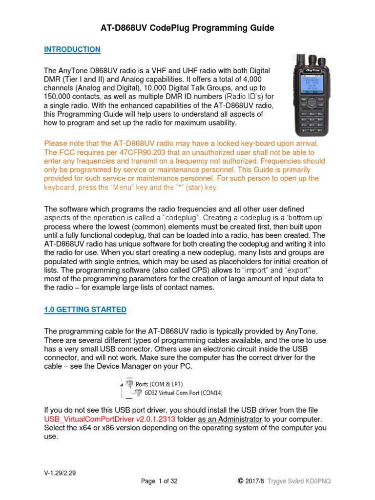 AT-D868UV Programming Guide 1.29b | PDF | Microsoft Excel | Very High Frequency