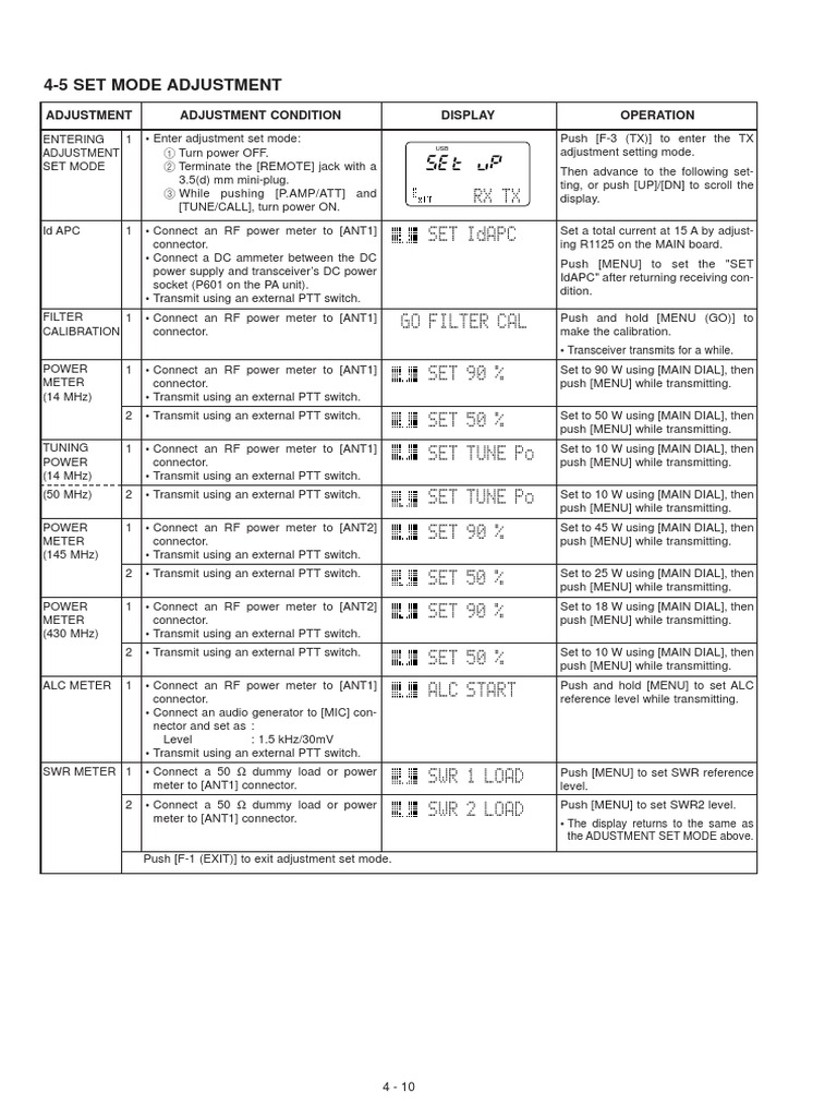 Icom IC 706 MKIIG Service Menu | PDF | Radio | Wireless