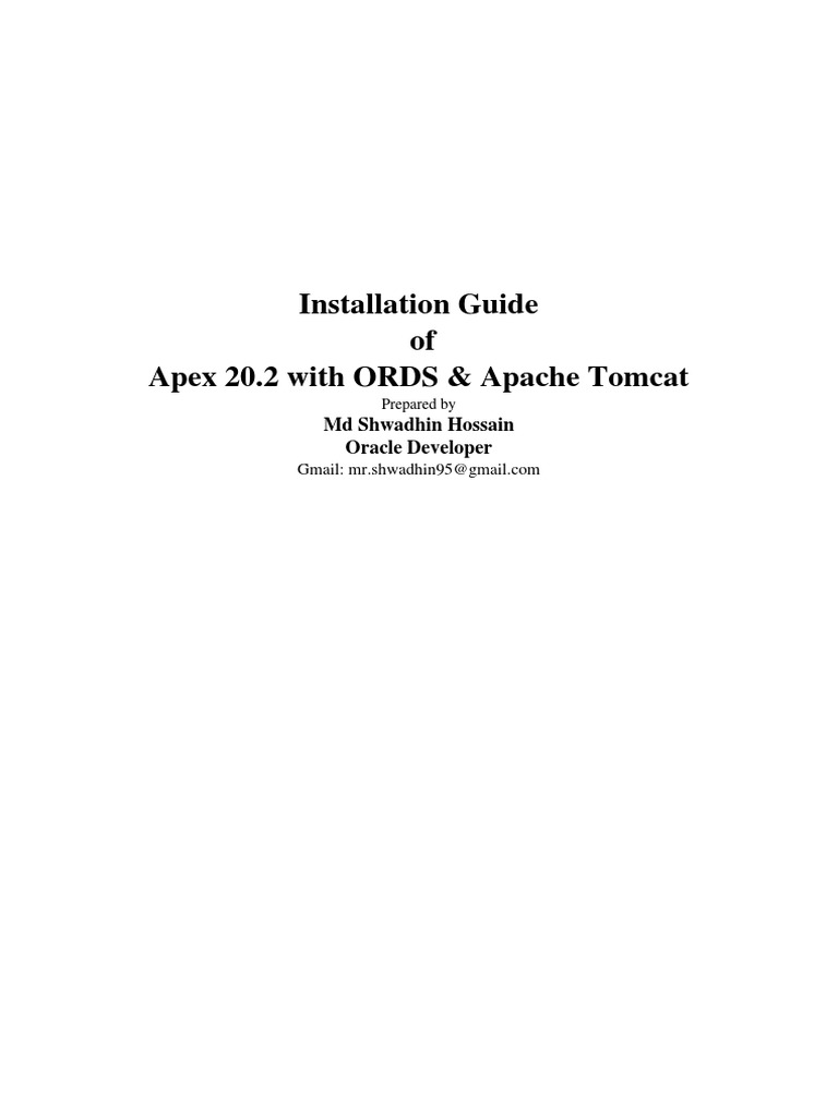 Apex 20.2 Installation with ORDS & Tomcat | PDF | Directory (Computing ...