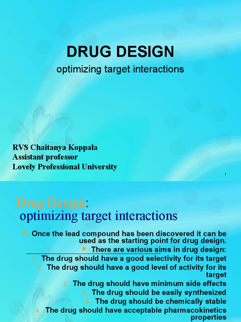 Drug Design: Optimizing Target Interactions | PDF | Phases Of Clinical ...