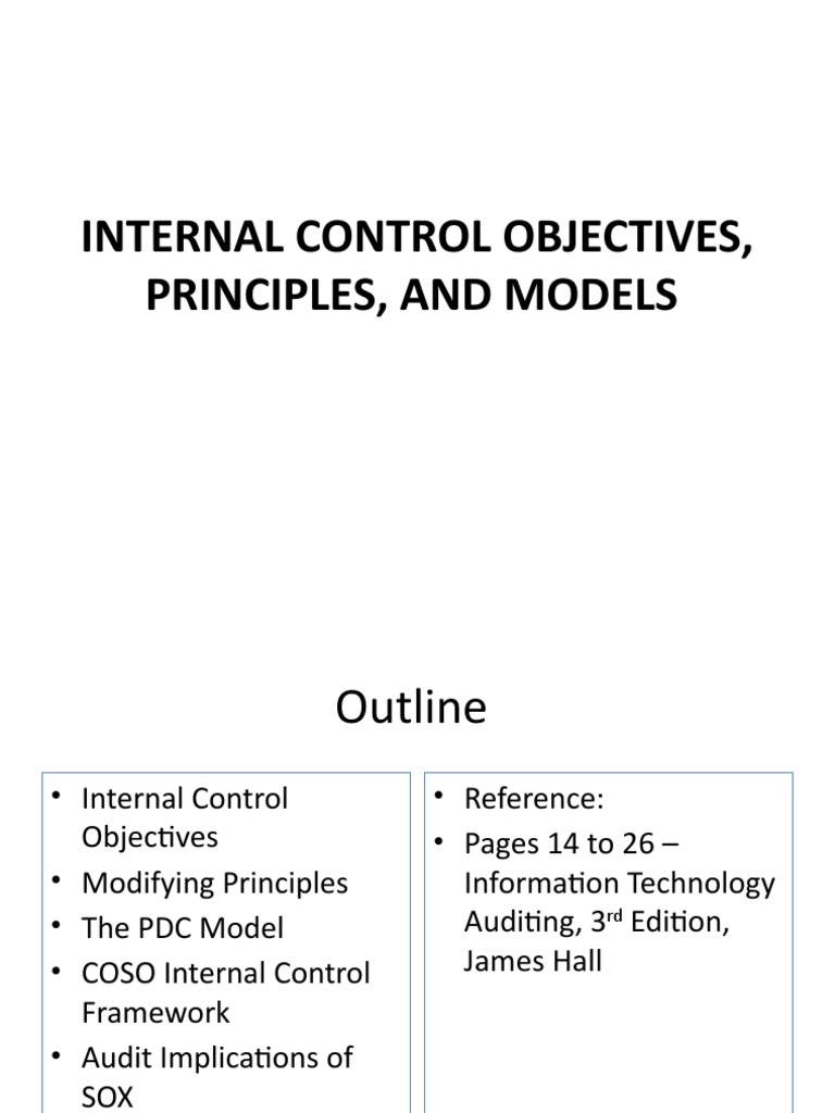 A - 4 Ch01 Internal Control Objectives, Principles, Models | PDF ...