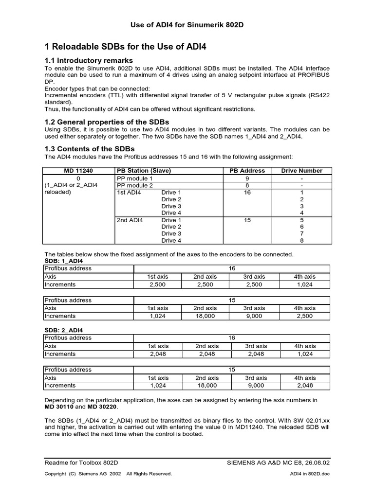 1 Reloadable Sdbs For The Use of Adi4 | PDF | Data Transmission ...