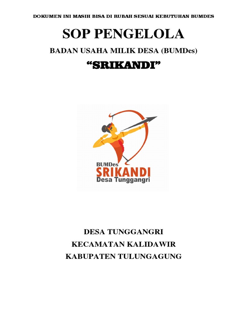 3 Sop Bumdes Tunggangri | PDF