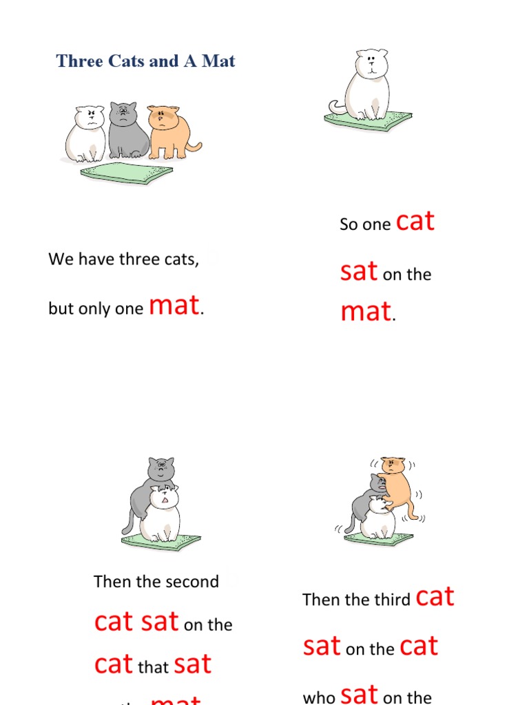 Cat Sat Mat: Three Cats and A Mat | PDF