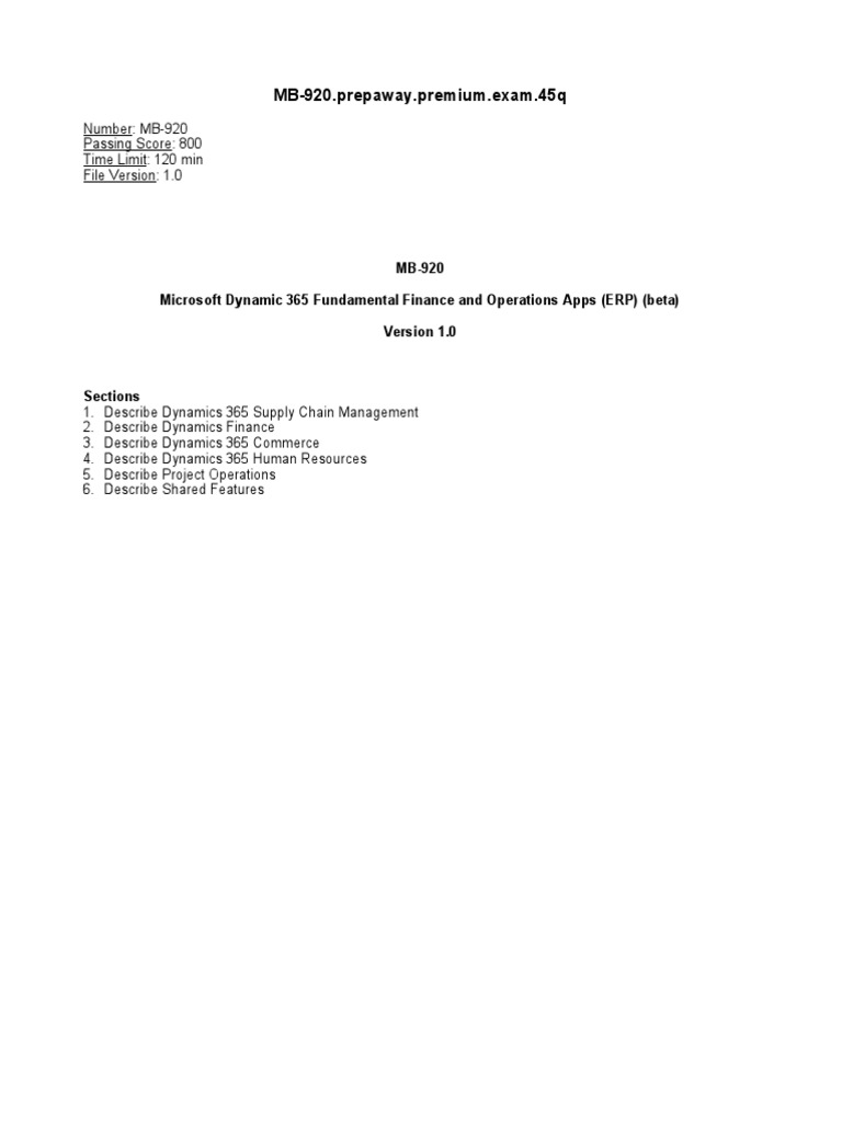 MB-920.prepaway - Premium.exam.45q: MB-920 Microsoft Dynamic 365 ...