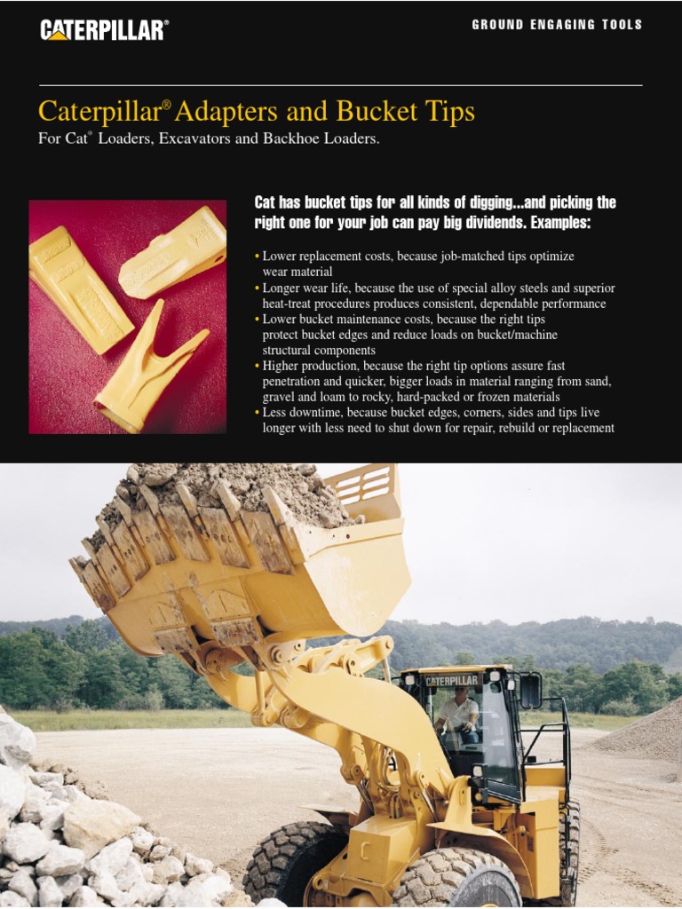 Caterpillar®Adapters and Bucket Tips | PDF | Loader (Equipment ...