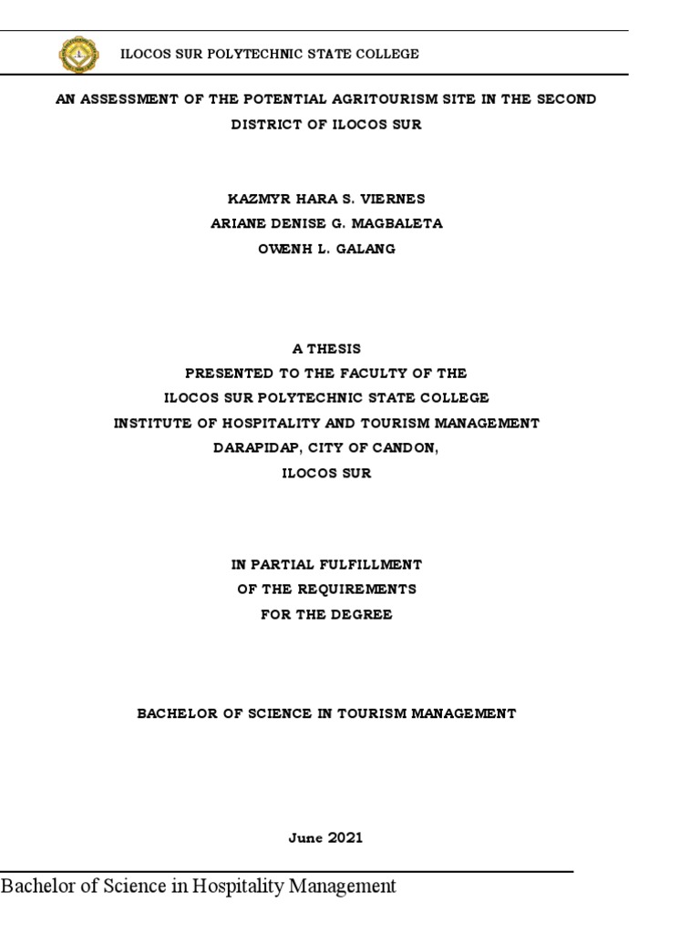 Agree Tourism Thesis | PDF | Farms | Thesis
