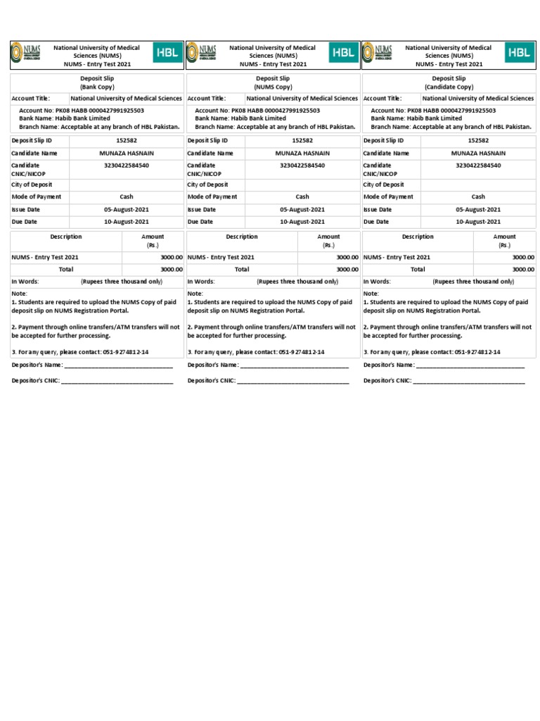 Challan 152582 | Download Free PDF | Banking | Financial Services