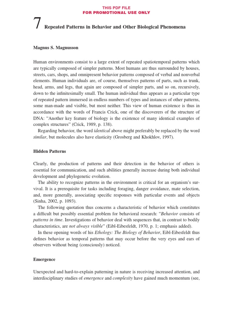 Repeated Patterns in Behavior | PDF | Gene | Dna Sequencing