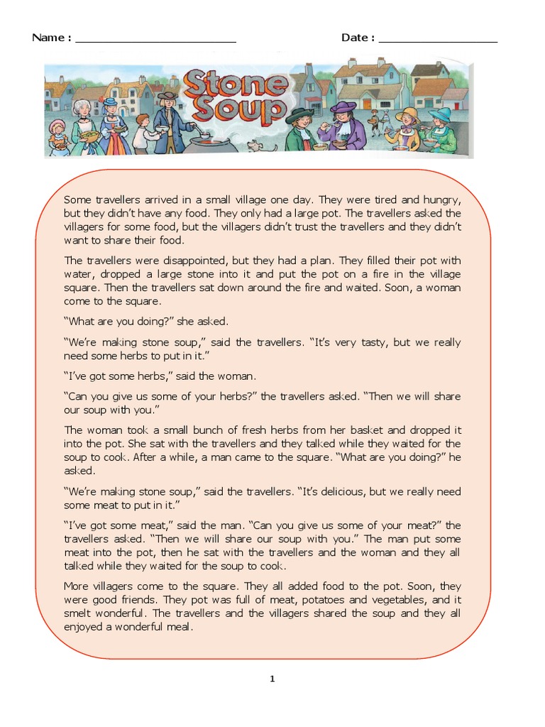The Stone Soup (Reading) | PDF | Foods