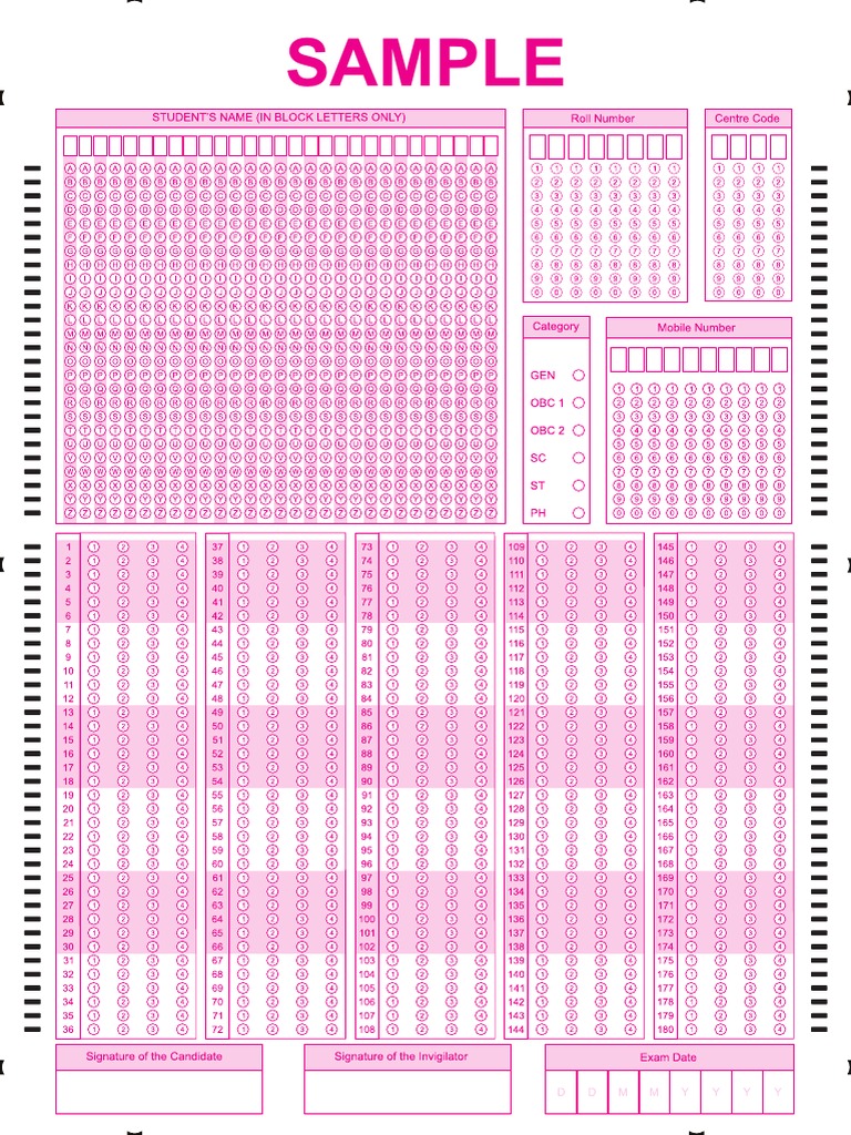 Sample Omr Sheet | PDF
