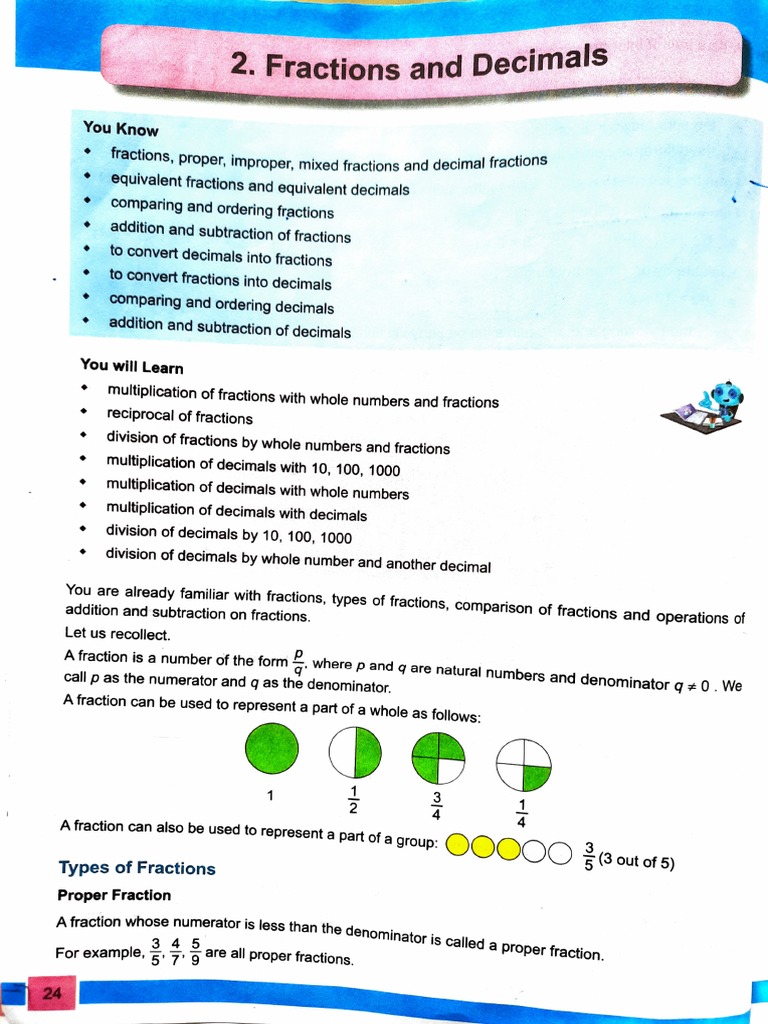 Class 7 Fractions And Decimals Pdf Decimal Numbers