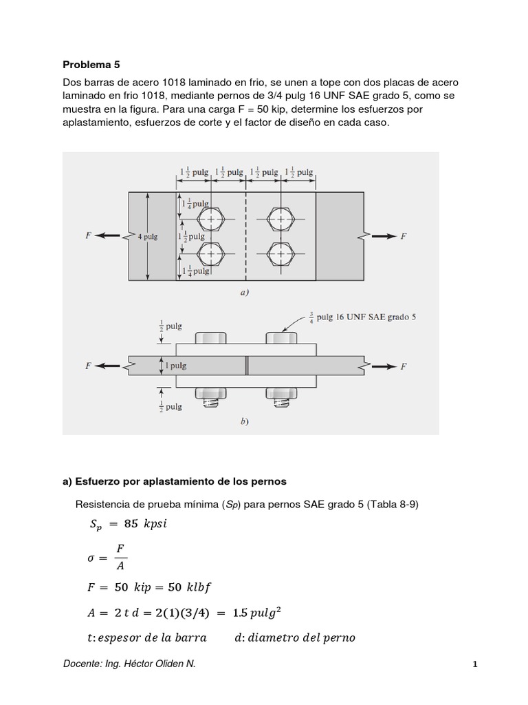 Pernos y Tornillos (3) (Ejercicios) | PDF | Ingeniería de Edificación | Materiales de construcción