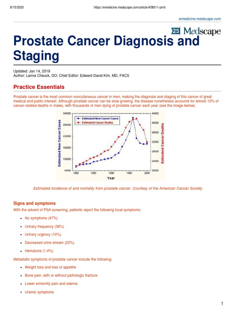 Prostate EMEDICINE | PDF | Prostate Specific Antigen | Prostate Cancer