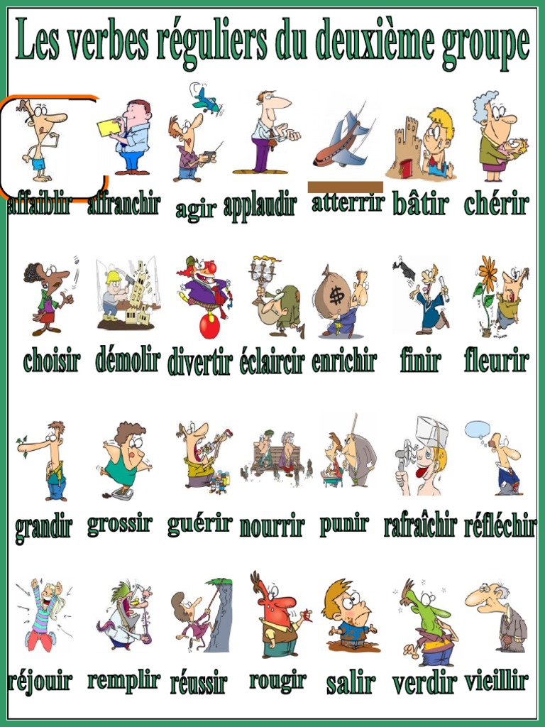 Les Verbes Reguliers Du Deuxieme Groupe Dictionnaire Visuel - 36164 | PDF
