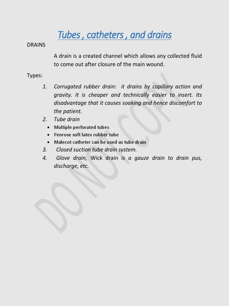 Tubes, Catheters, and Drains | PDF | Catheter | Urinary Bladder