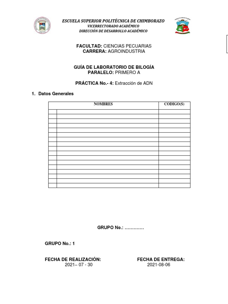 Practica 4. Extraccion de ADN | PDF | Ciencias fisicas | Química