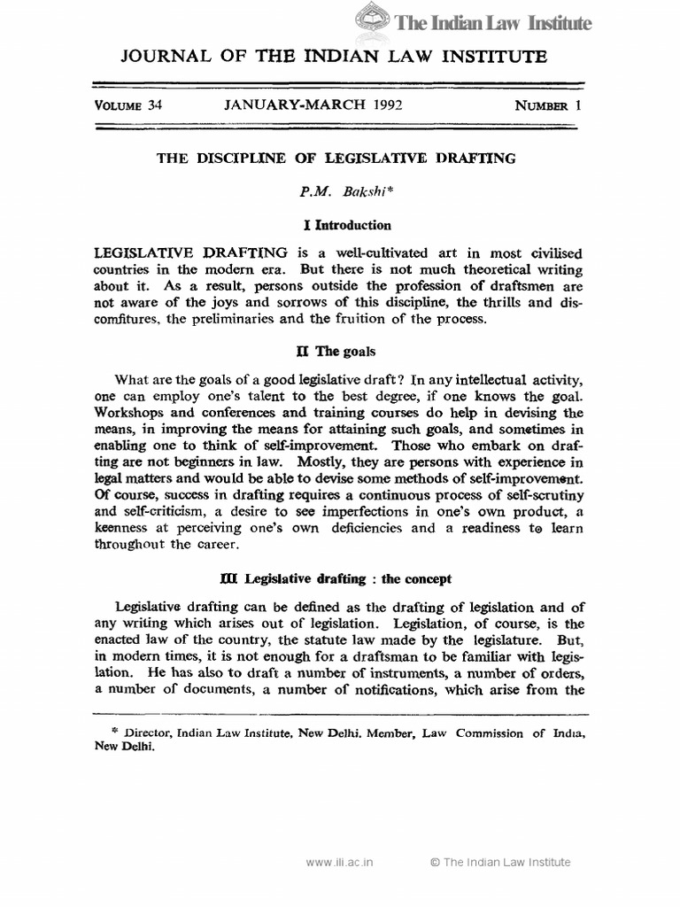 The Discipline of Legislative Drafting | PDF | Mind | Idea