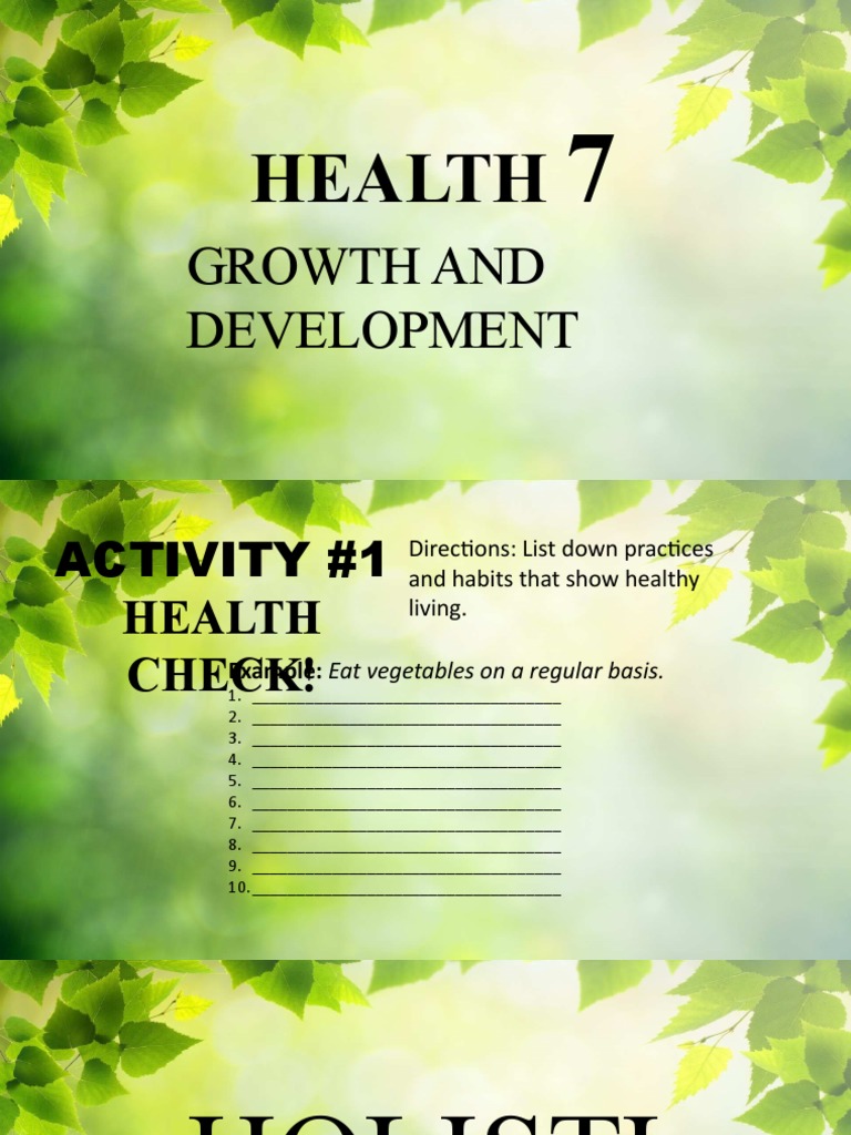 Health: Growth and Development | PDF