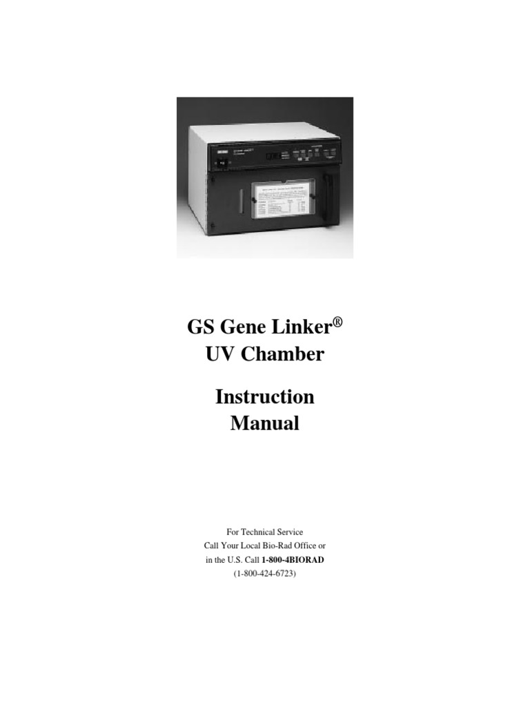 Gs Gene Linker Uv Chamber | PDF | Agarose Gel Electrophoresis | Ultraviolet