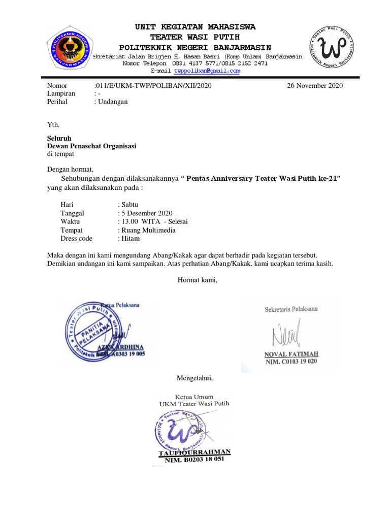 011 - Surat Undangan DPO | PDF