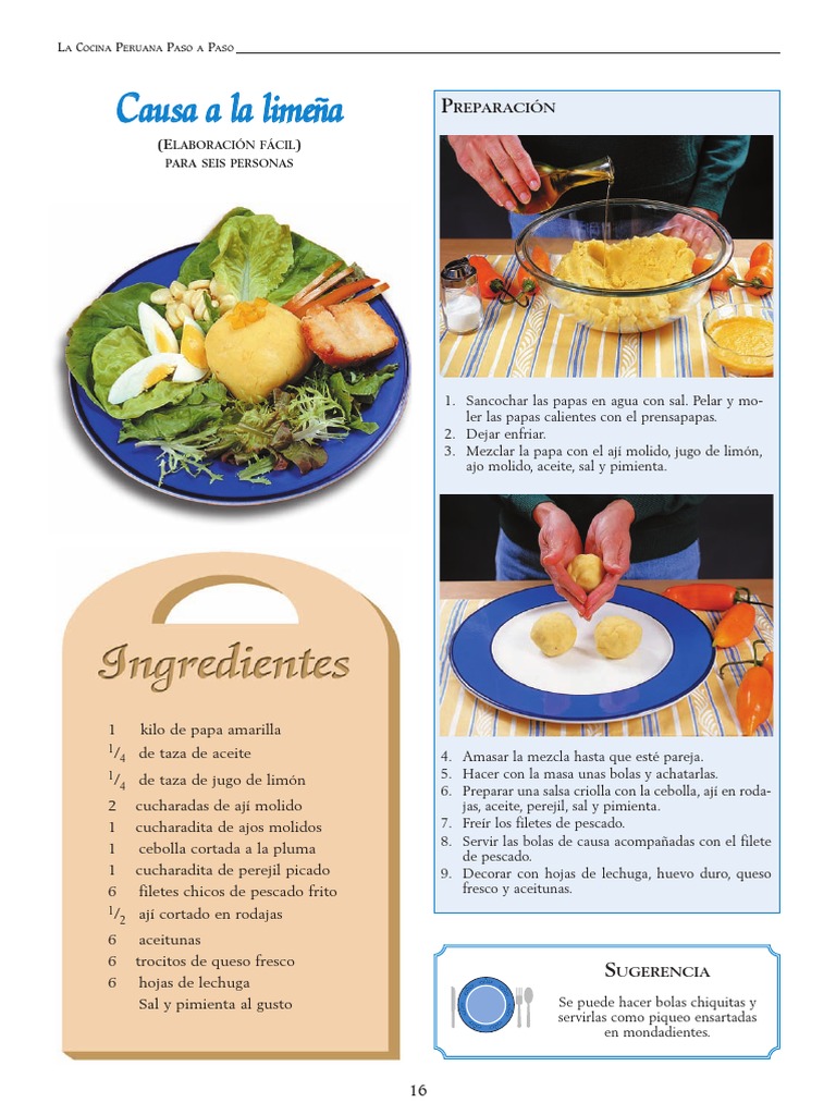 Causa Limeña: Receta para 6 Personas | PDF | Cocina, comidas y vino