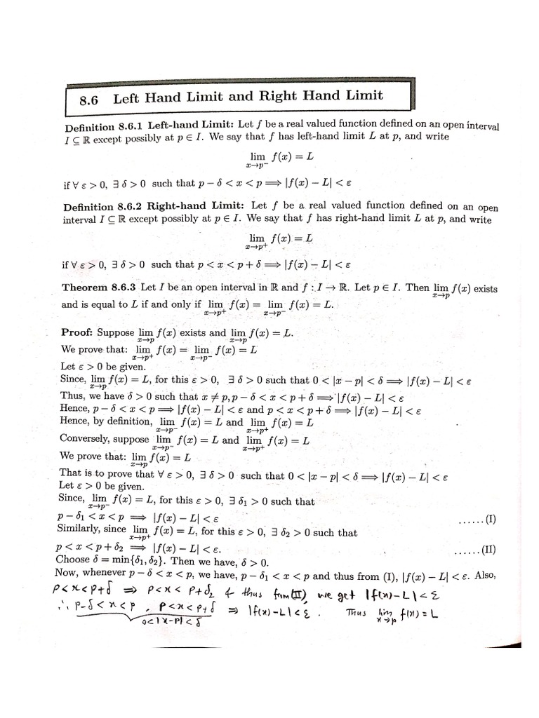 LHL, RHL, Limit at Infinity | PDF