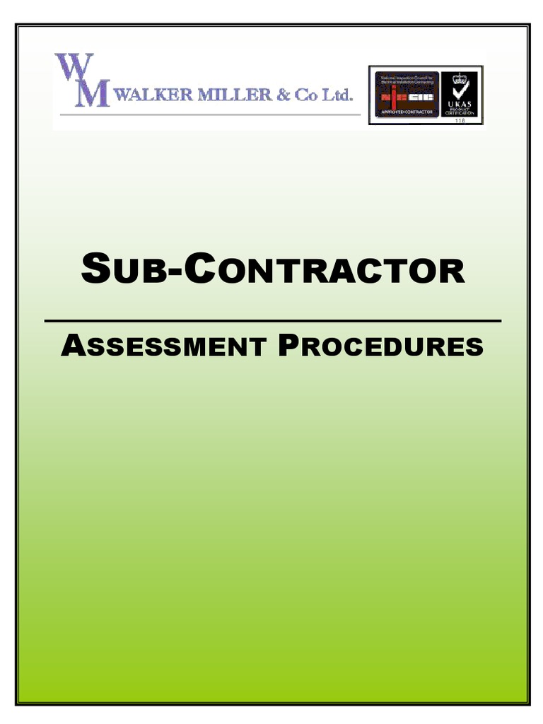 Subcontractor Risk Assessment Guide | PDF | Employment | Competence ...