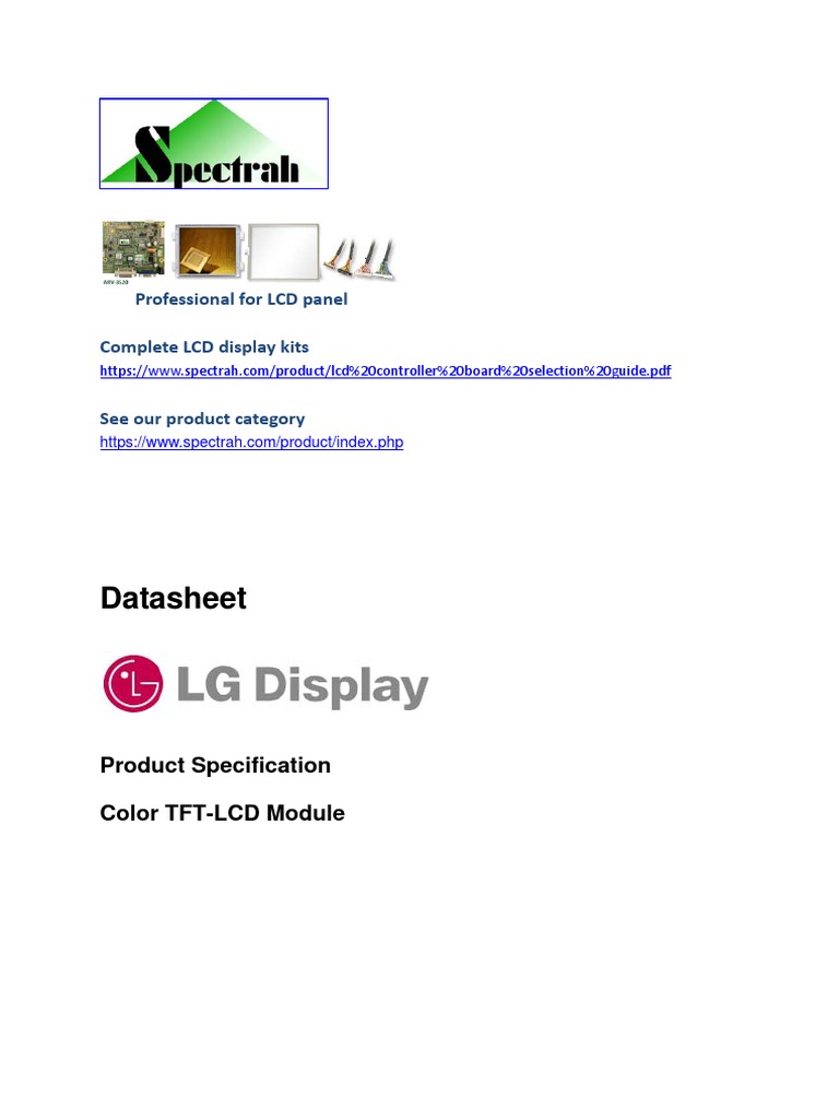 Datasheet: Professional For LCD Panel Complete LCD Display Kits | PDF ...