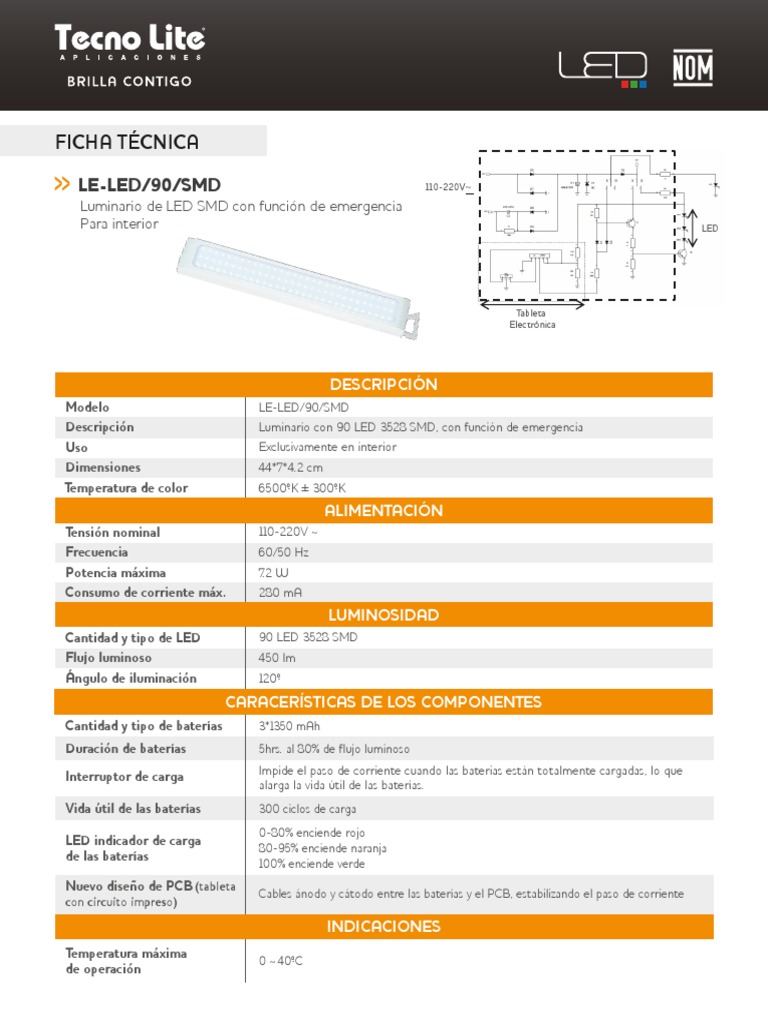 Ficha Tecnica LE LED 90 SMD - High | PDF