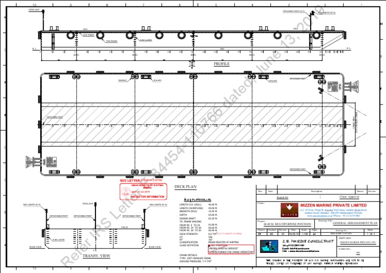 General Arrangement Plan for 46.40m Multipurpose Pontoon | PDF | Ships ...