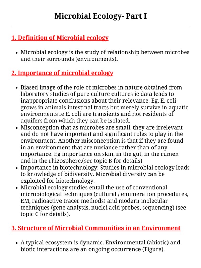 Understanding Microbial Ecology Basics | PDF | Microorganism | Ecology