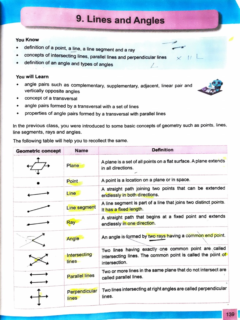 Lines & Angles | PDF | Line (Geometry) | Angle