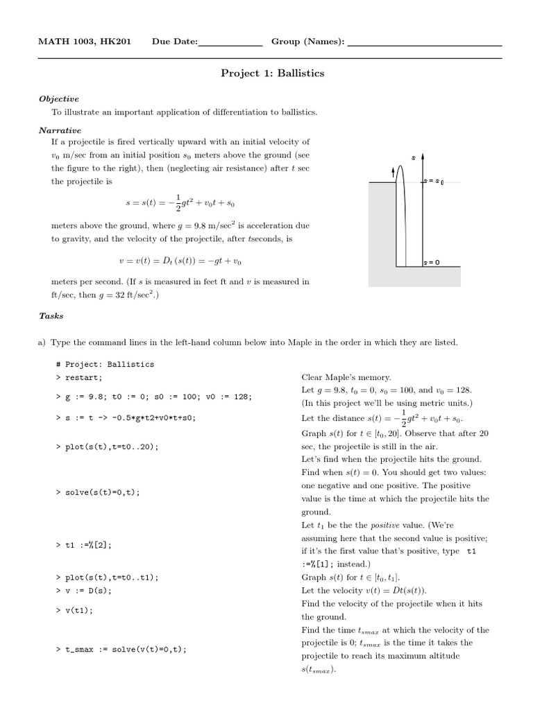 Project 01 Ballistics | PDF | Projectiles | Ballistics