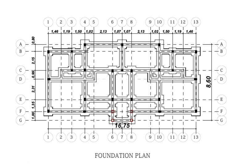 Foundation Plan Drawing Example | PDF