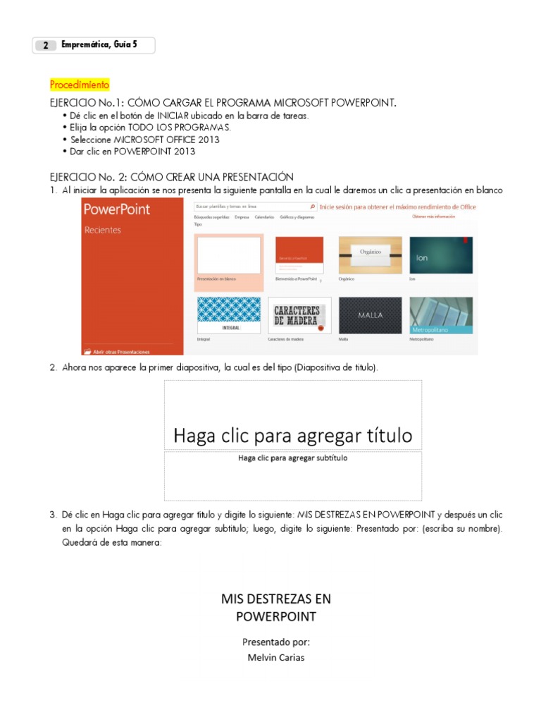 Practica 1 | PDF | Microsoft PowerPoint | Software