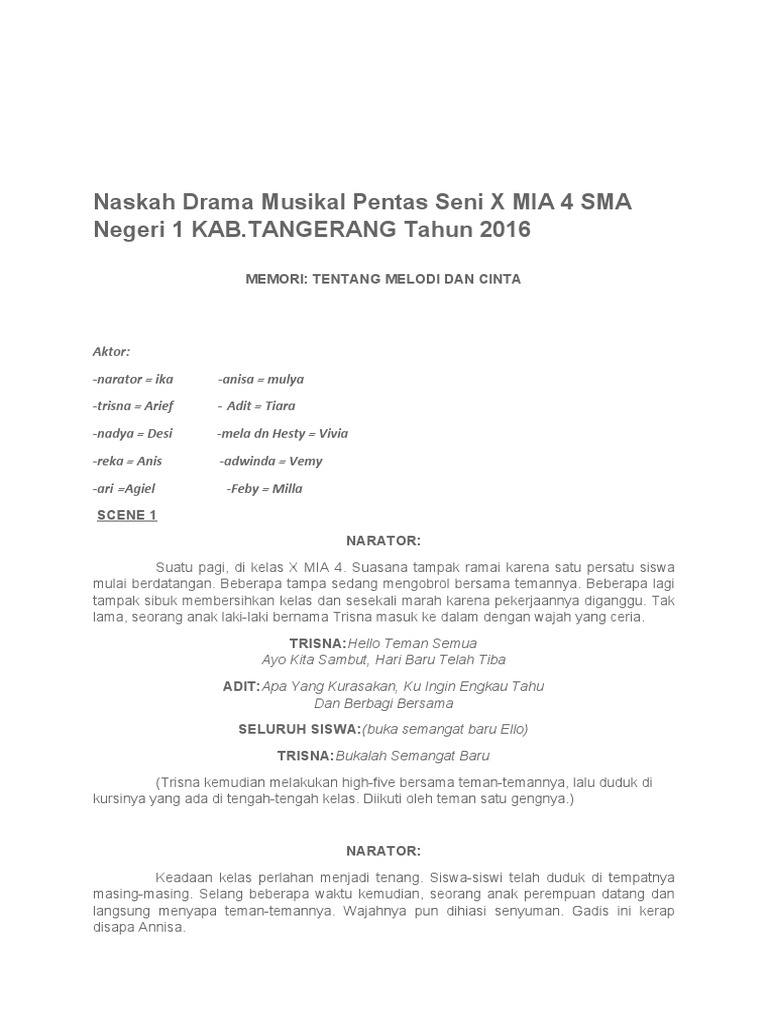 Naskah Drama Musikal | PDF