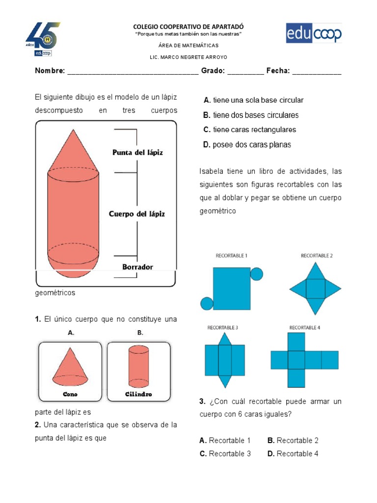 Actividades de Figuras Tridimensionales | PDF | Matemáticas | Geometría
