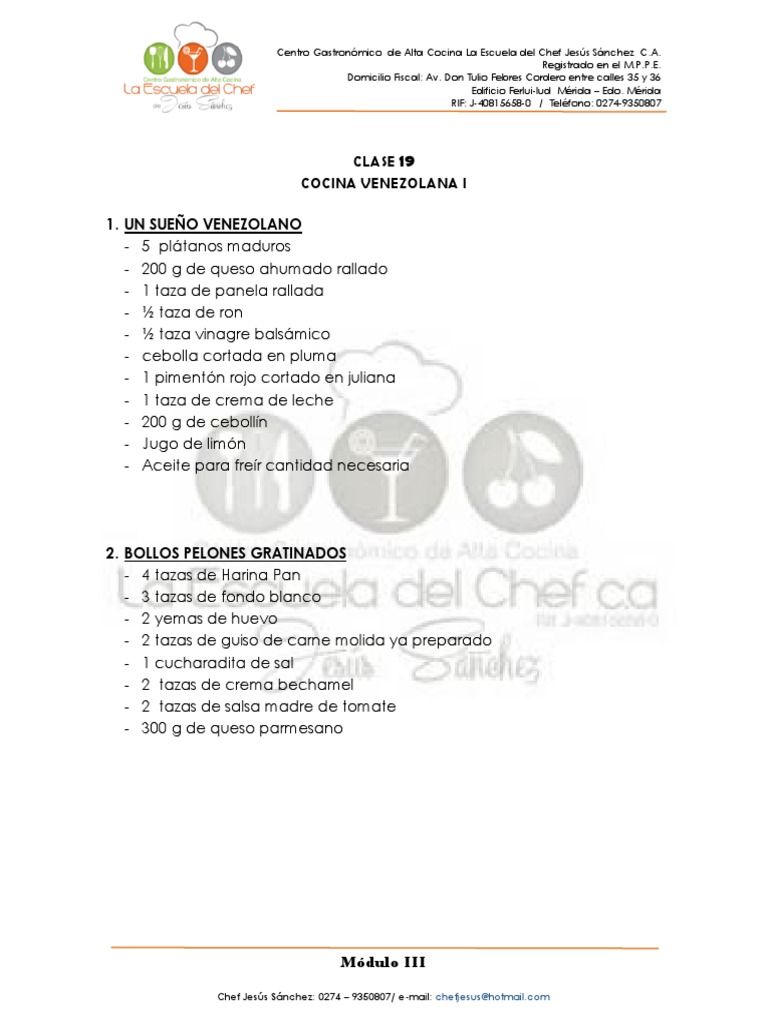 5 Recetas de Cocina Venezolana | PDF | Cocina de las Americas | Comida ...
