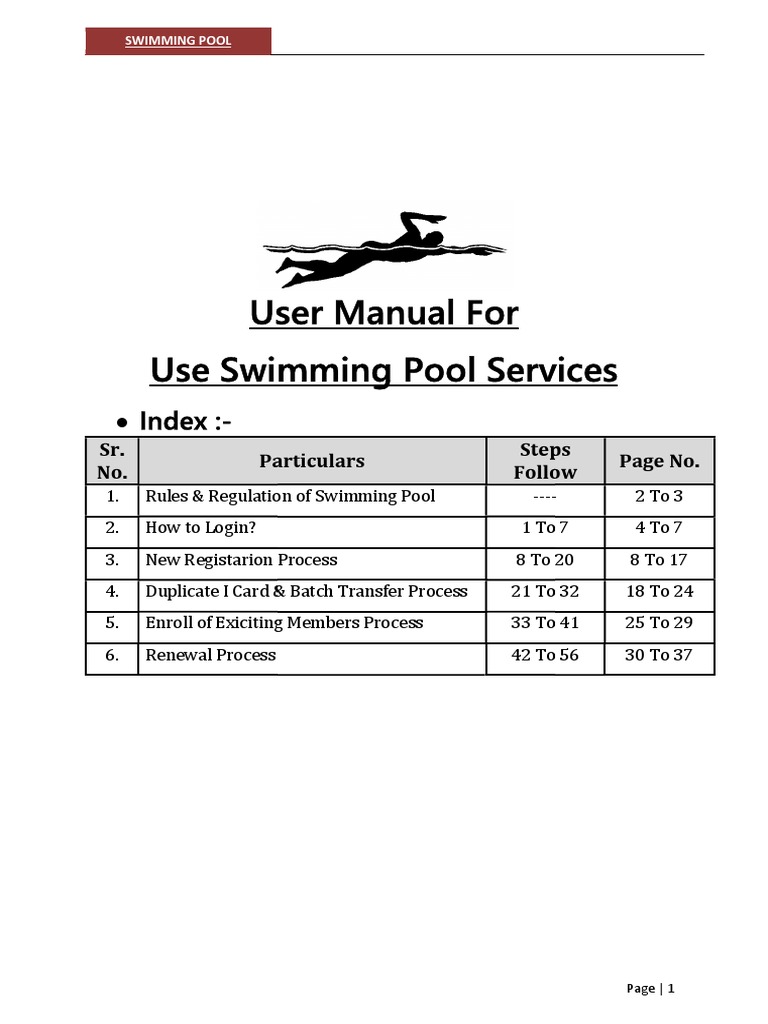 UserManualForNewMembers SMC Swimming Pool Surat | PDF | Receipt ...