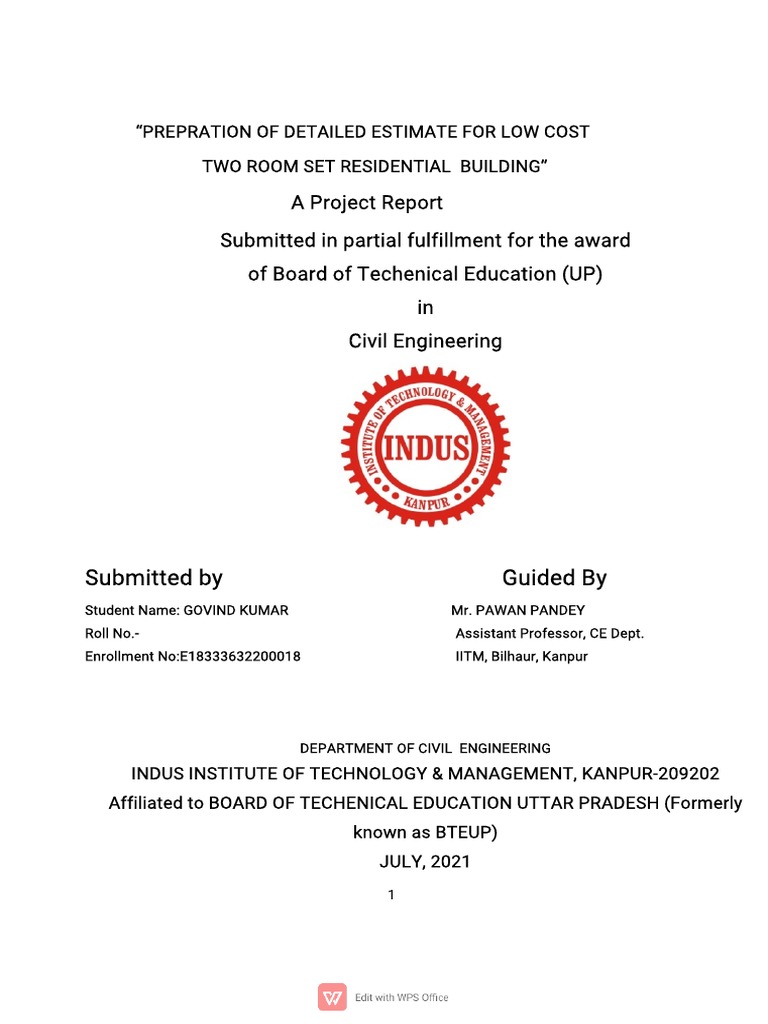 Govind's Civil Engineering Project Report | PDF