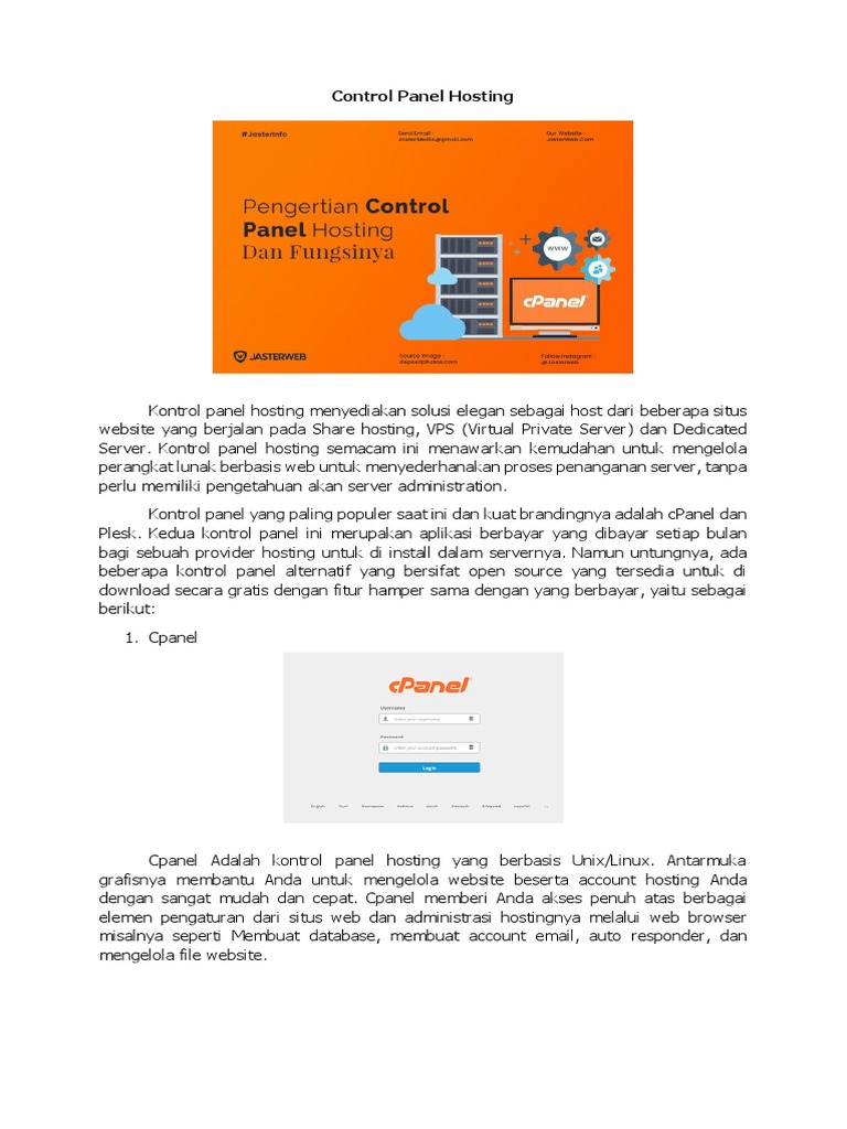 Hosting Control Panels | PDF