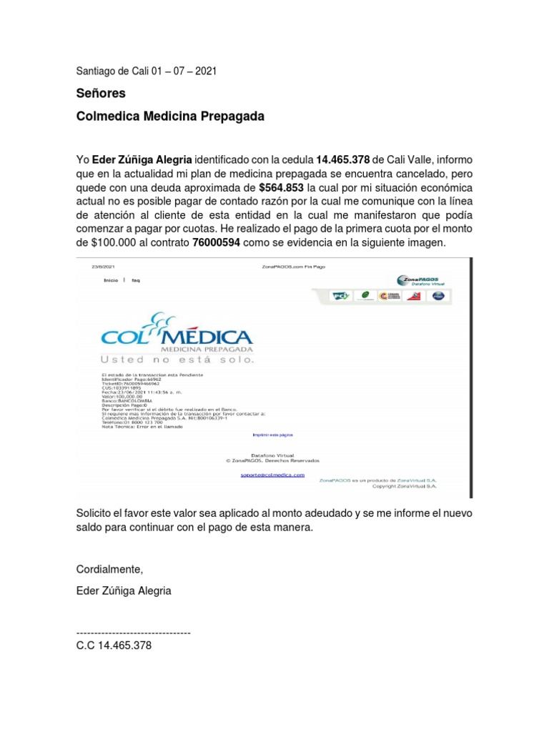 Carta Colmedica | PDF
