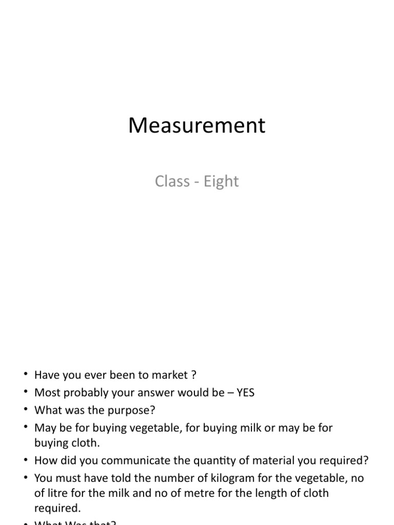 Measurement Class 8 | Download Free PDF | Weight | Kilogram