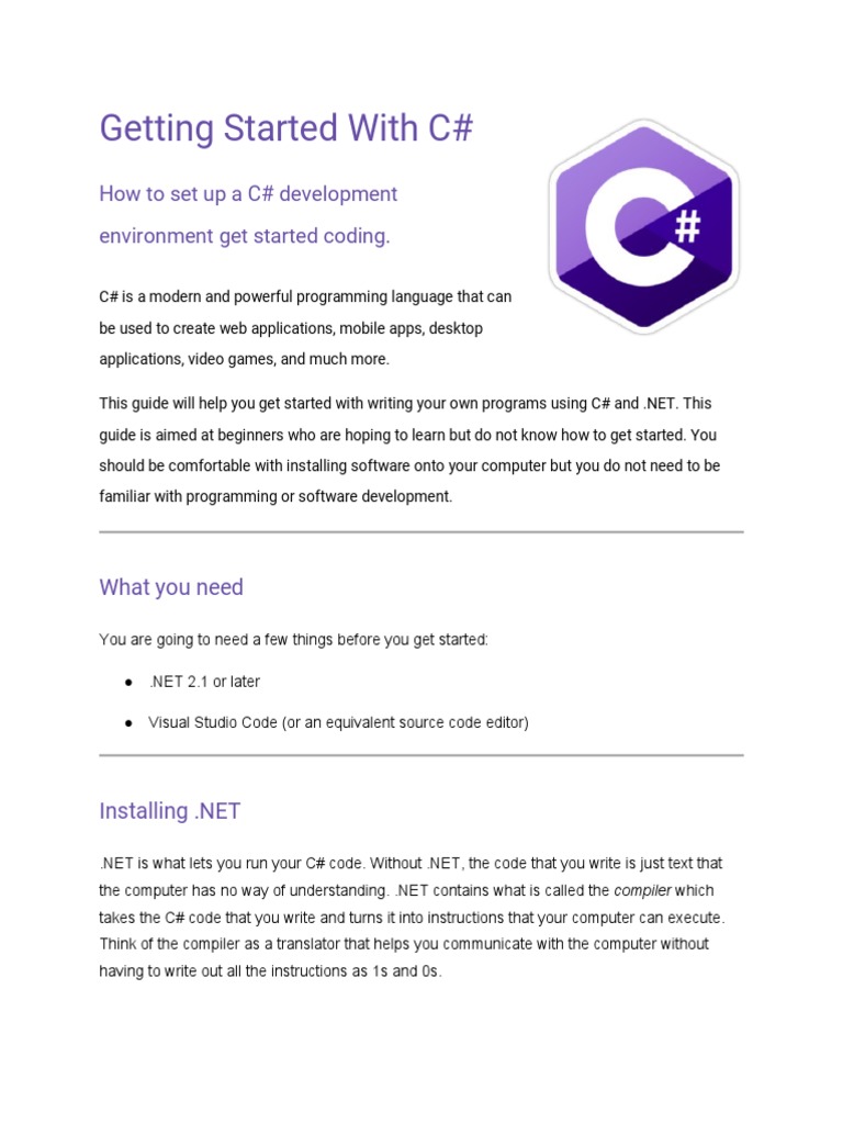 Getting Started in C by Hamilton Rice Final - With Track Changes | PDF | Installation (Computer ...