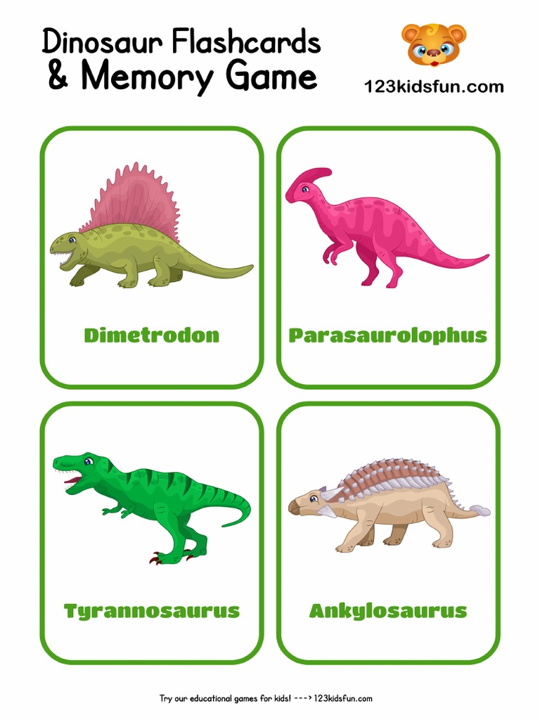 Dinosaur Flashcards 3 | PDF
